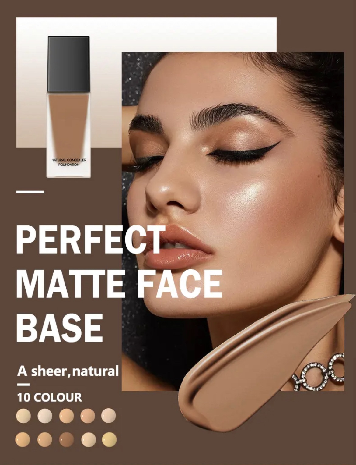 Natural Full Coverage Oil Free Liquid Matte Foundation – Metal Little Angel